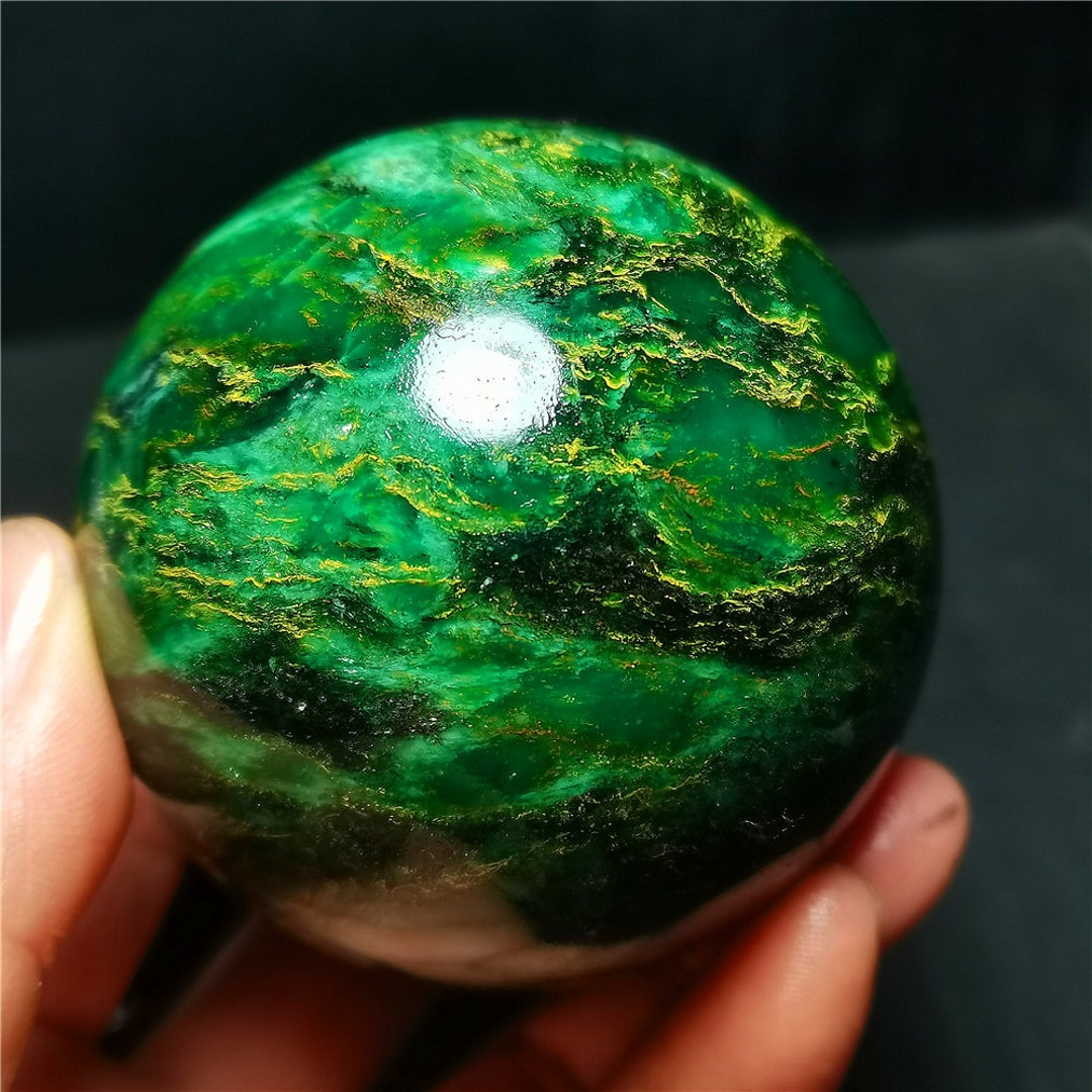 RARE Natural African Green Emerald Jasper Crystal Ball Healing /chakra ...