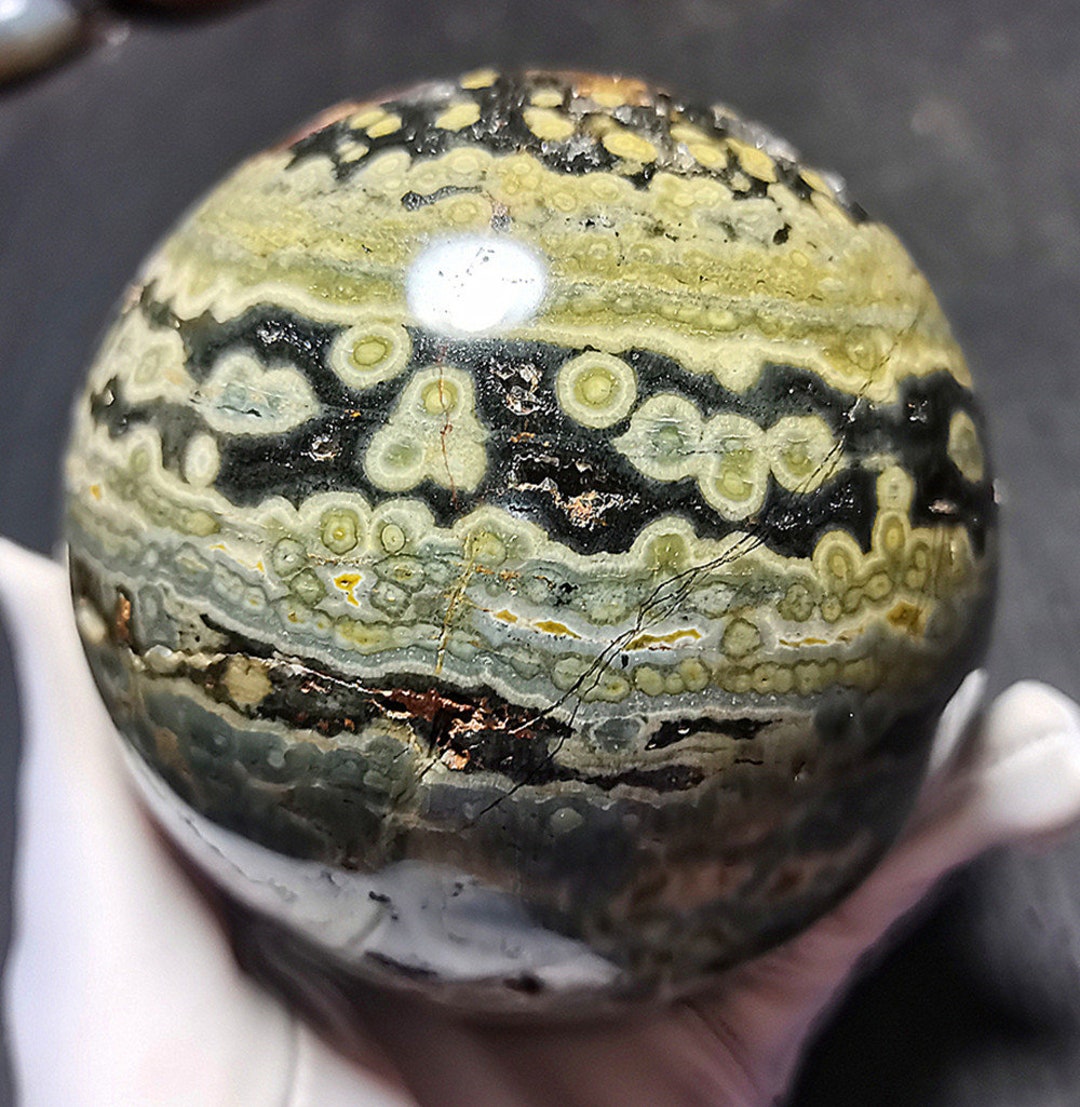 AAA Natural Large Ocean Jasper Ball Crystal Polished /palm Stones Ball ...
