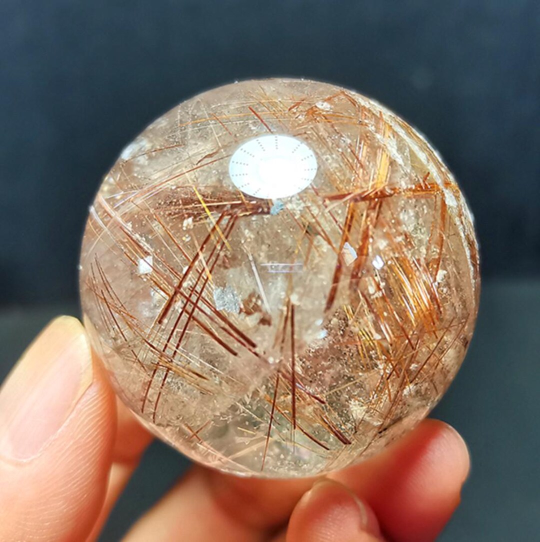 Natural Rutilated Quartz Crystal Ball: Brown Tourmaline Reiki Sphere - Etsy