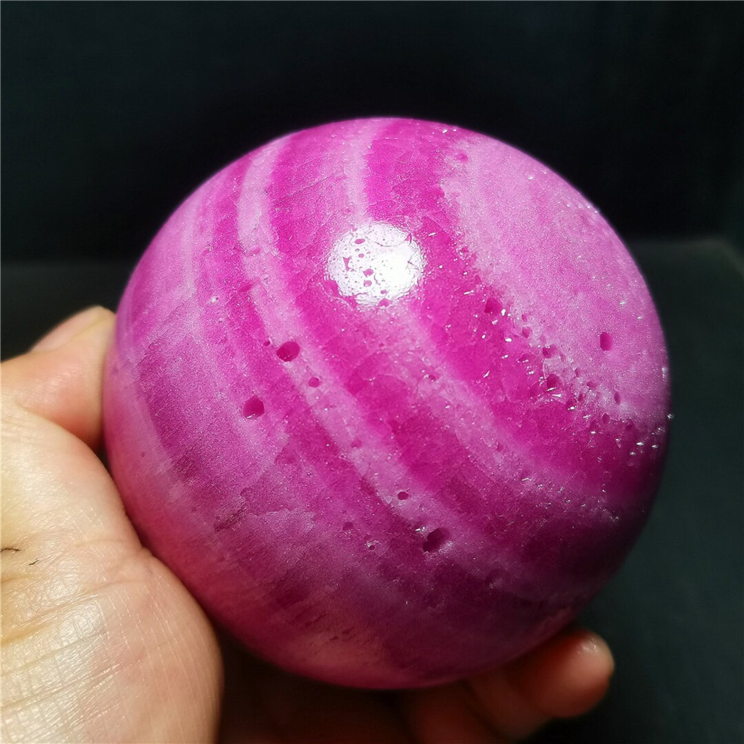 RARE Natural Red Corundum and Mineral Spirits Ruby Ball Healing /energy ...