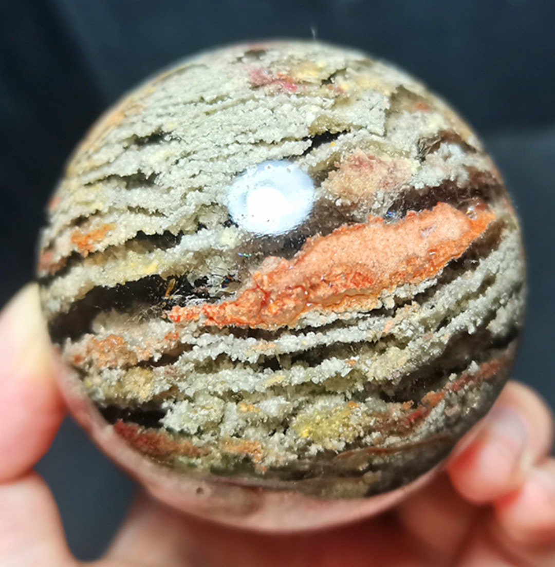 Natural Polished Colorful Ghost Thousand Layer Crystal Quartz Ball ...