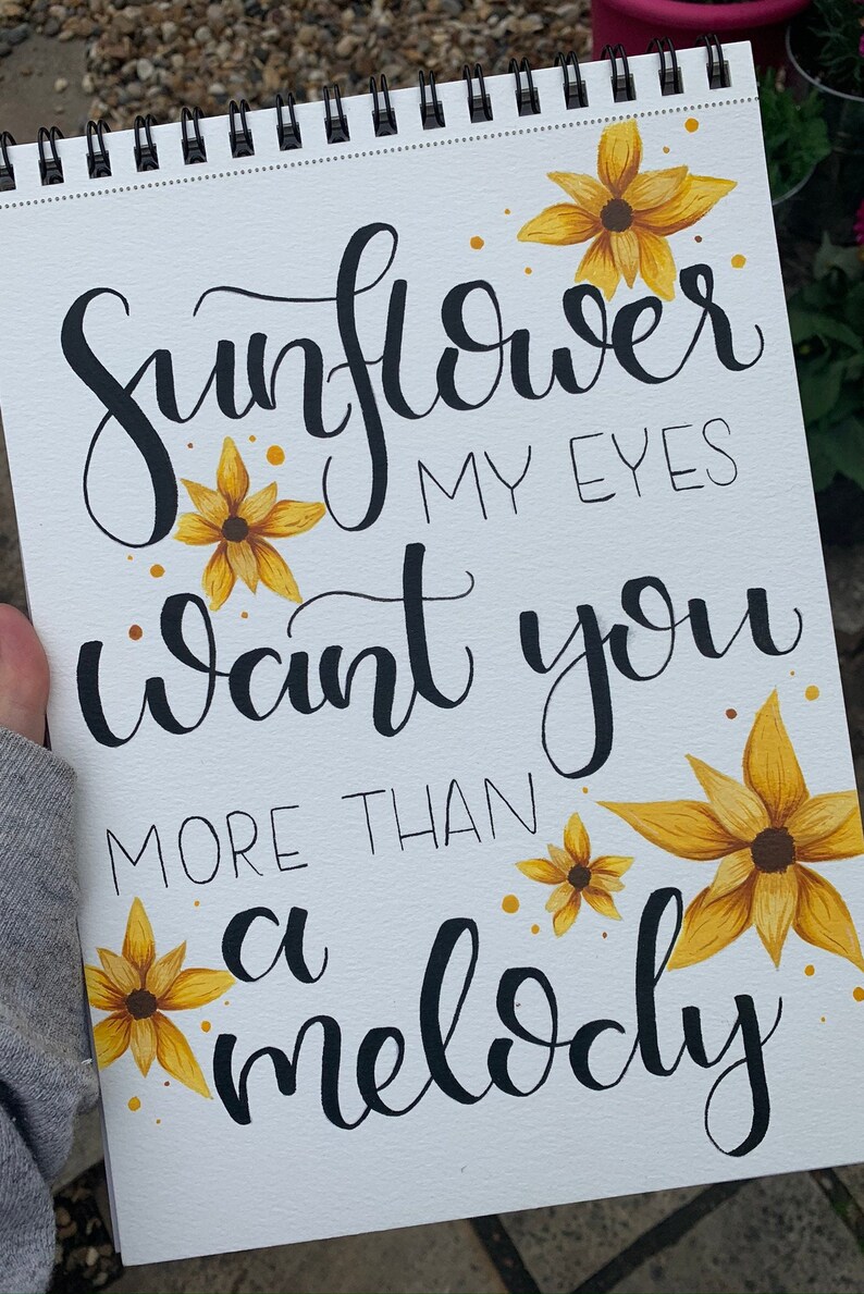WALL ART - Sunflower Vol.6 - Harry Styles Lyric Hand Painted Original ...