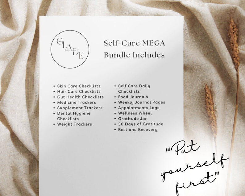 Self-care Planner Self Care Check in Bundle Wellness - Etsy