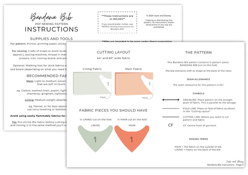 Bandana Bib Pattern Baby Bandana Dribble Bib Pattern - Etsy