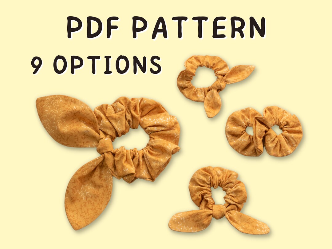 Printable Scrunchie Pattern Digital Downloadable Hair - Etsy