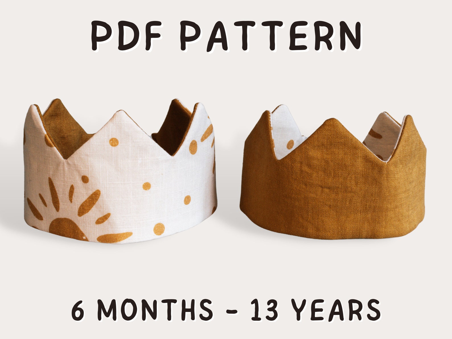 Baby Crown Sewing Pattern Fabric Crown for 1st Birthday - Etsy Australia