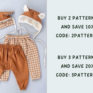 Bear Hat With Ears Sewing Pattern Pack, Set of 4 Styles, Baby Deer ...