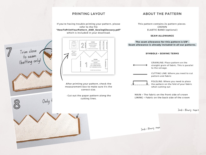 Baby Crown Sewing Pattern Fabric Crown for 1st Birthday - Etsy