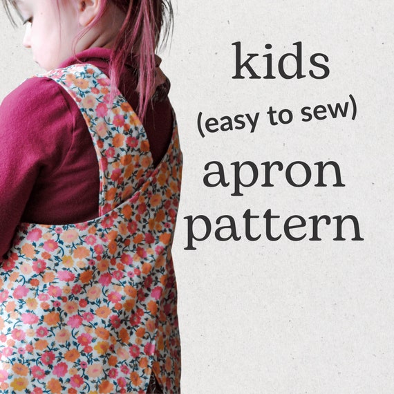 Cute Apron Pattern How to Make an Apron with Pockets Toddler and Kids Apron Sewing Pattern Japanese Cross Back Apron for Girl and Boy Etsy Polska