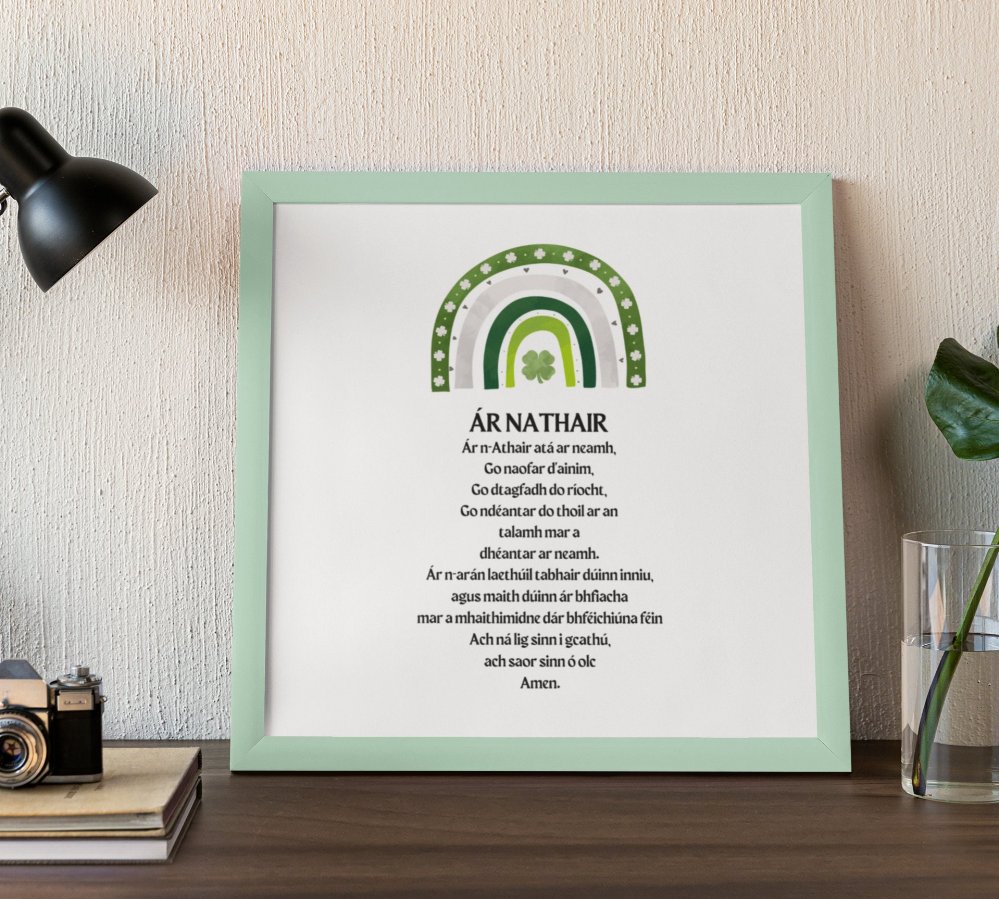 Irish Printable Lord's Prayer - St Patricks's Gift - Irish Shamrock ...