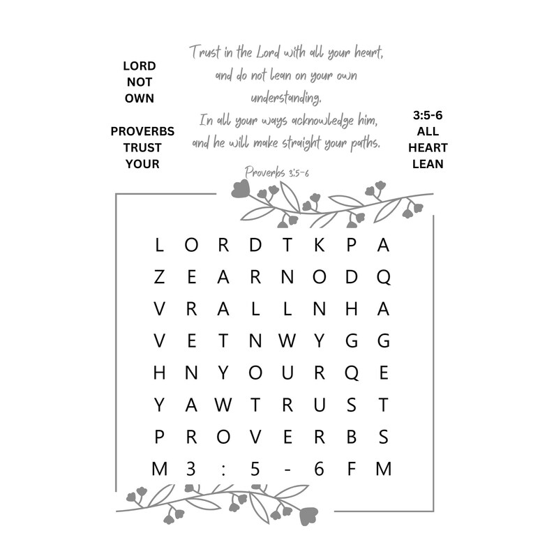 Large Print Bible Word Search Printable, Christian Puzzle Faith Based ...