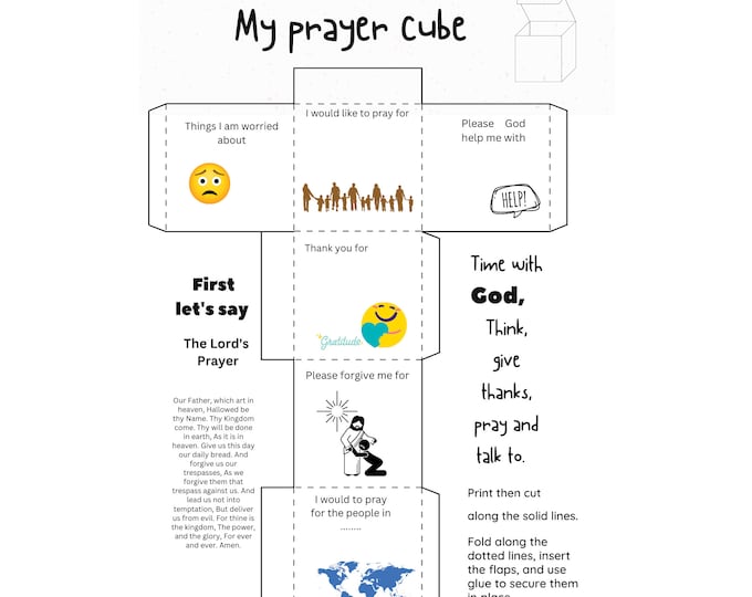 Christian Activity Prayer Cube, Kids Easter Activities, Mindfulness for ...