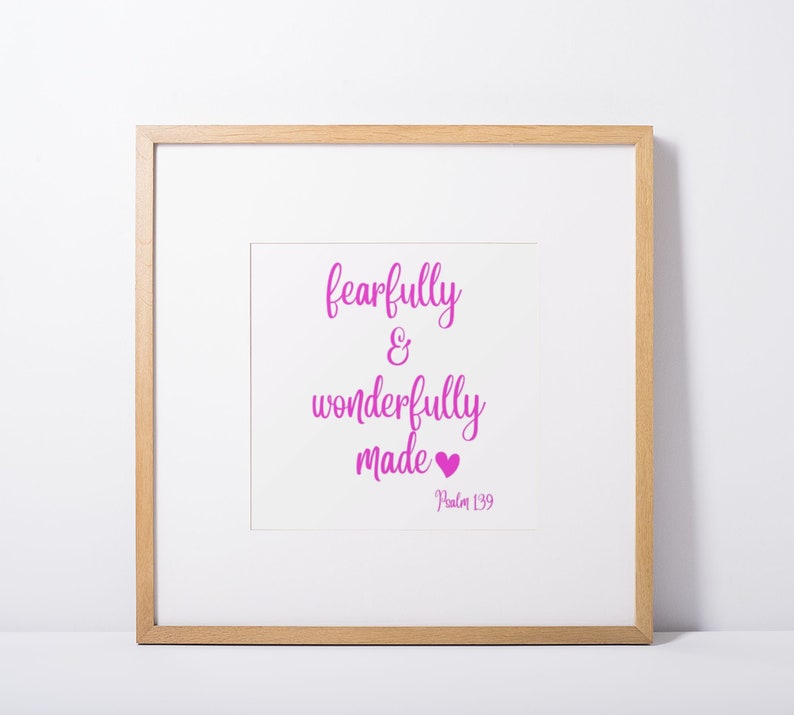 Scripture Word Art, Christian Nursery Decor - Psalm 139 Fearfully and ...