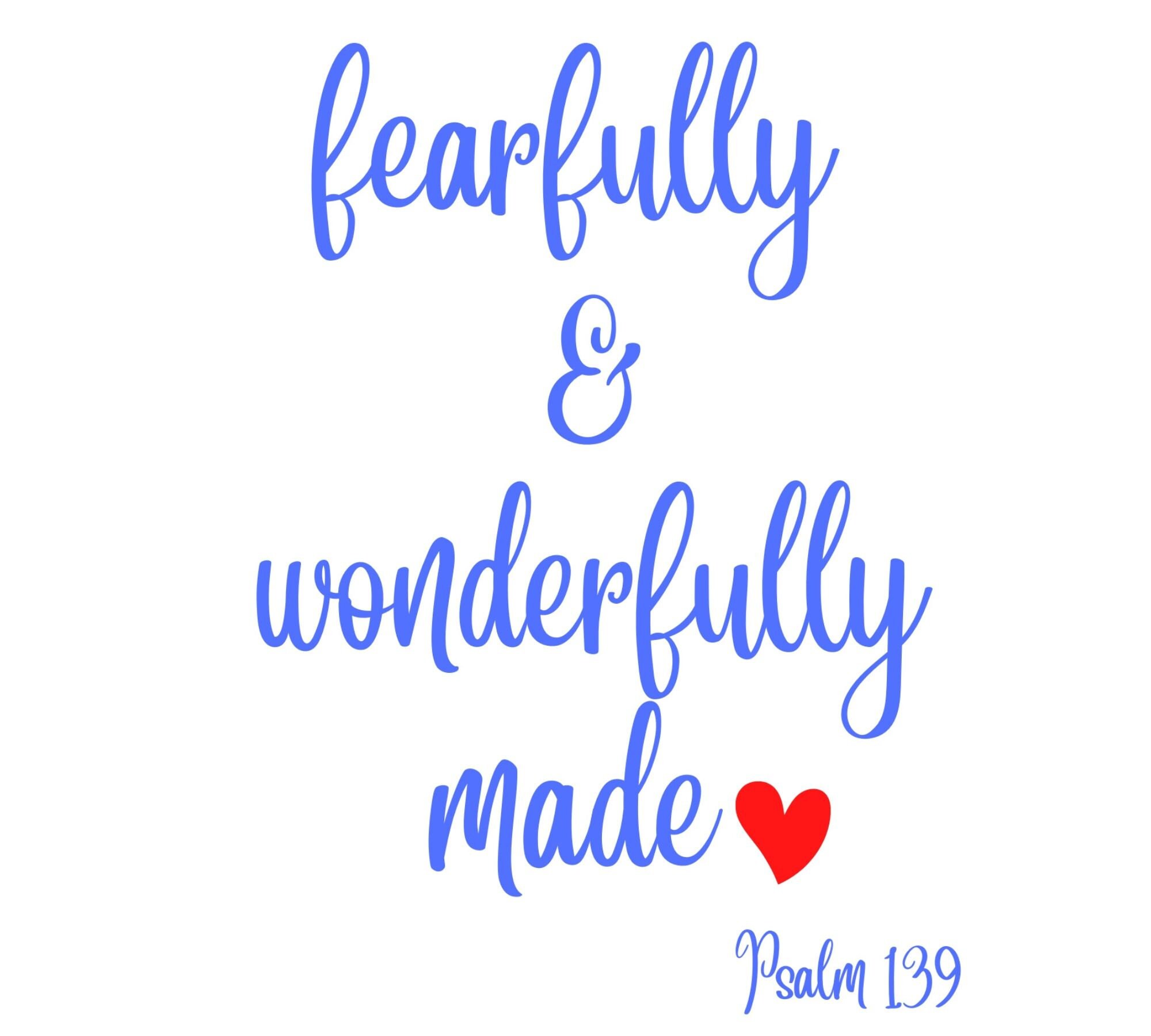 Scripture Word Art ,christian Nursery Decor - Psalm 139 Fearfully and ...
