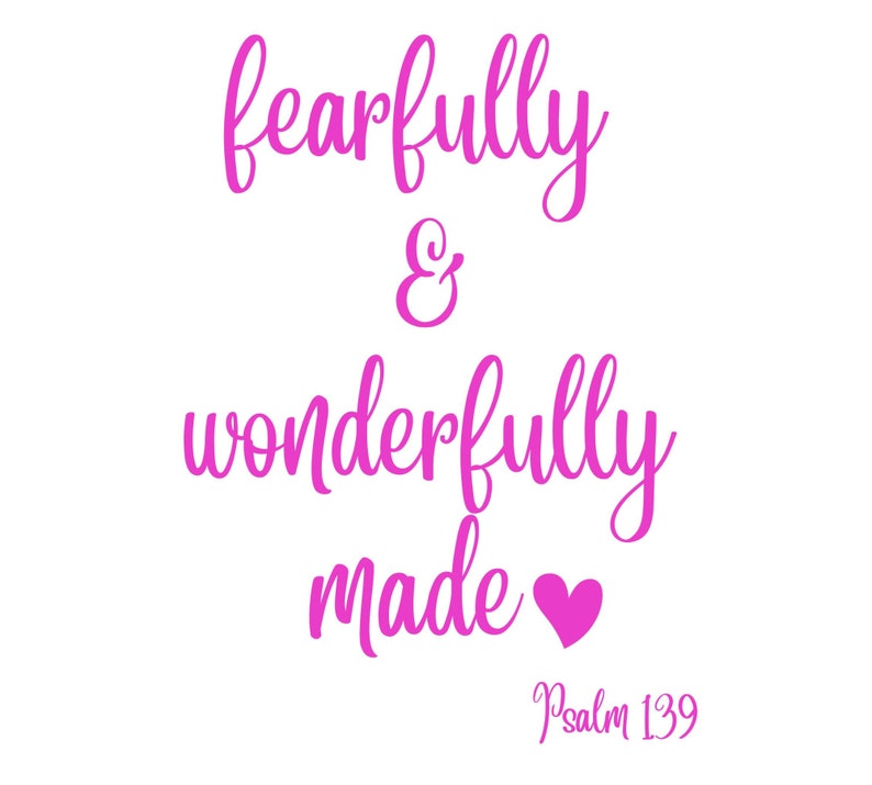 Scripture Word Art, Christian Nursery Decor Psalm 139 Fearfully and ...