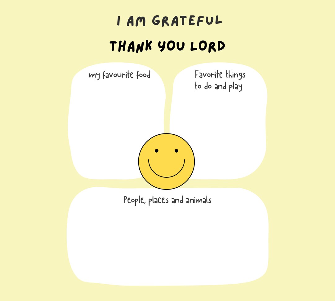 Kids Daily Gratitude Printable, Mindfulness Activity for Children for ...