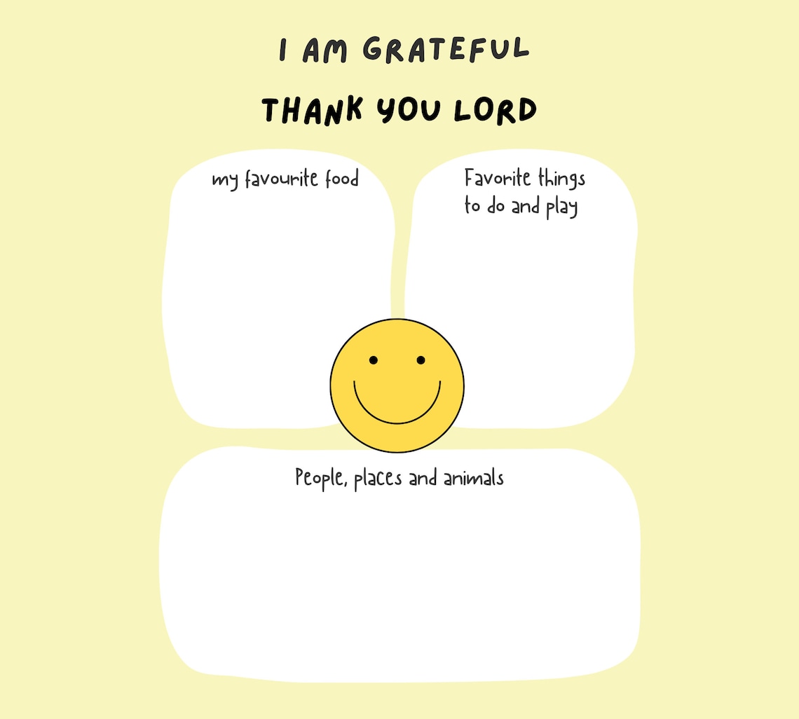 Kids Daily Gratitude Printable, Mindfulness Activity for Children for ...