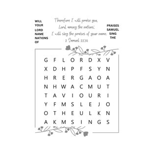Large Print Bible Word Search Printable, Christian Puzzle Faith Based ...