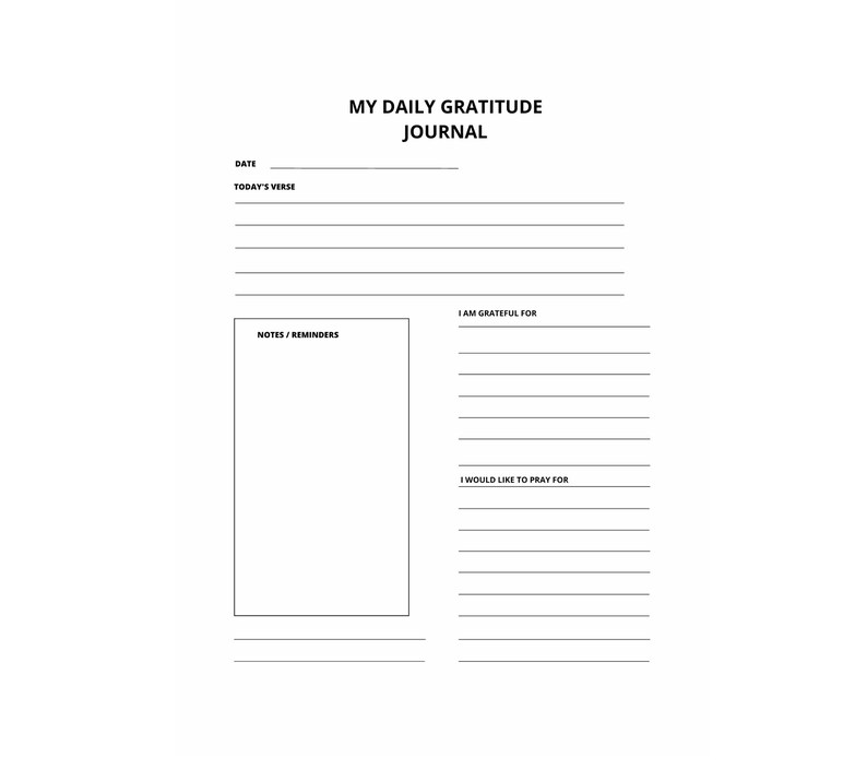 Gratitude Journal Page Printable - Digital Good Notes Compatible ...