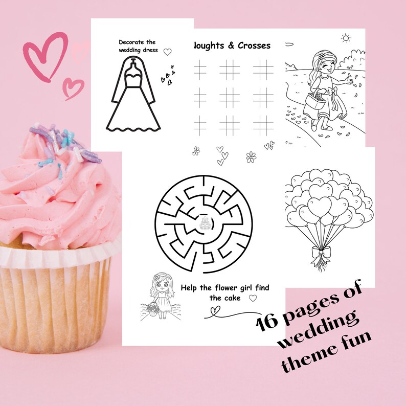 Wedding Activity Printables for Kids - 16 Coloring Pages, Mazes, Spot ...