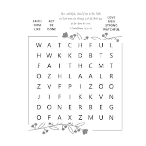 Large Print Bible Word Search Printable, Christian Puzzle Faith Based ...