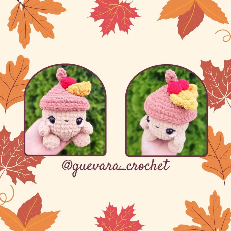 Acorn Buddy Crochet Pattern - Atumn Desk Decor Amigurumi Tutorial ...