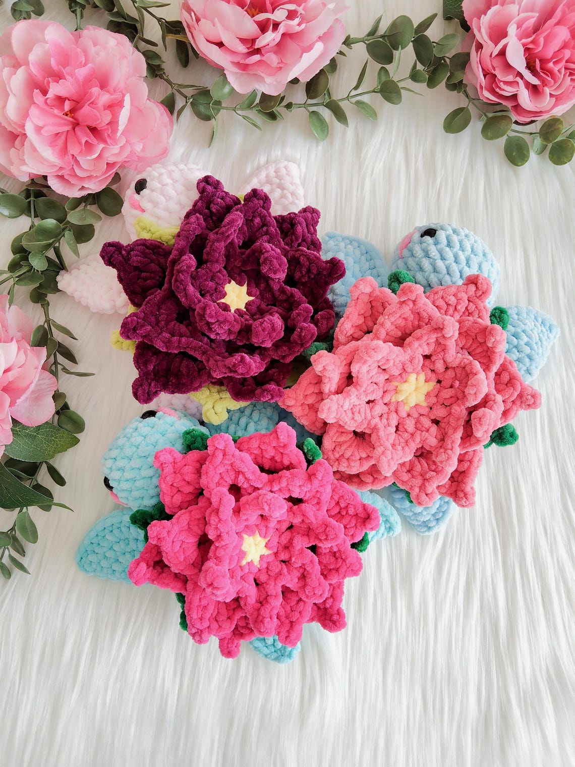 Crochet Pattern Bundle - Mini and Regular Lotus Flower Turtle, Flower ...