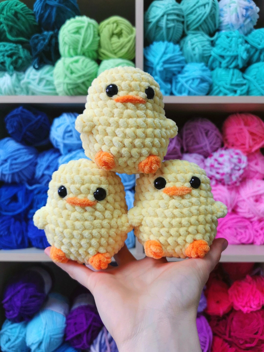 Little Chick Plushie, Amigurumi Crochet Toy, Easter Chick Farm Animals ...