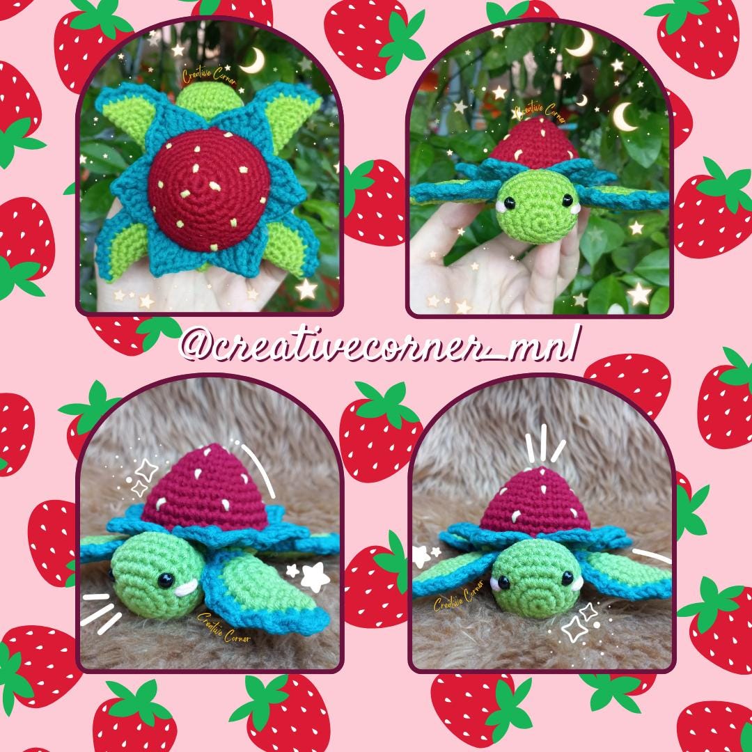 Mini Strawberry Turtle Crochet Pattern - Fruit Turtles Amigurumi ...