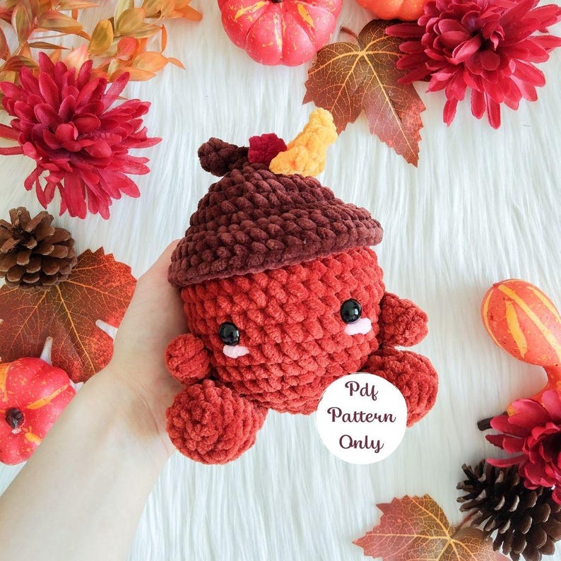 Acorn Buddy Crochet Pattern - Atumn Desk Decor Amigurumi Tutorial ...