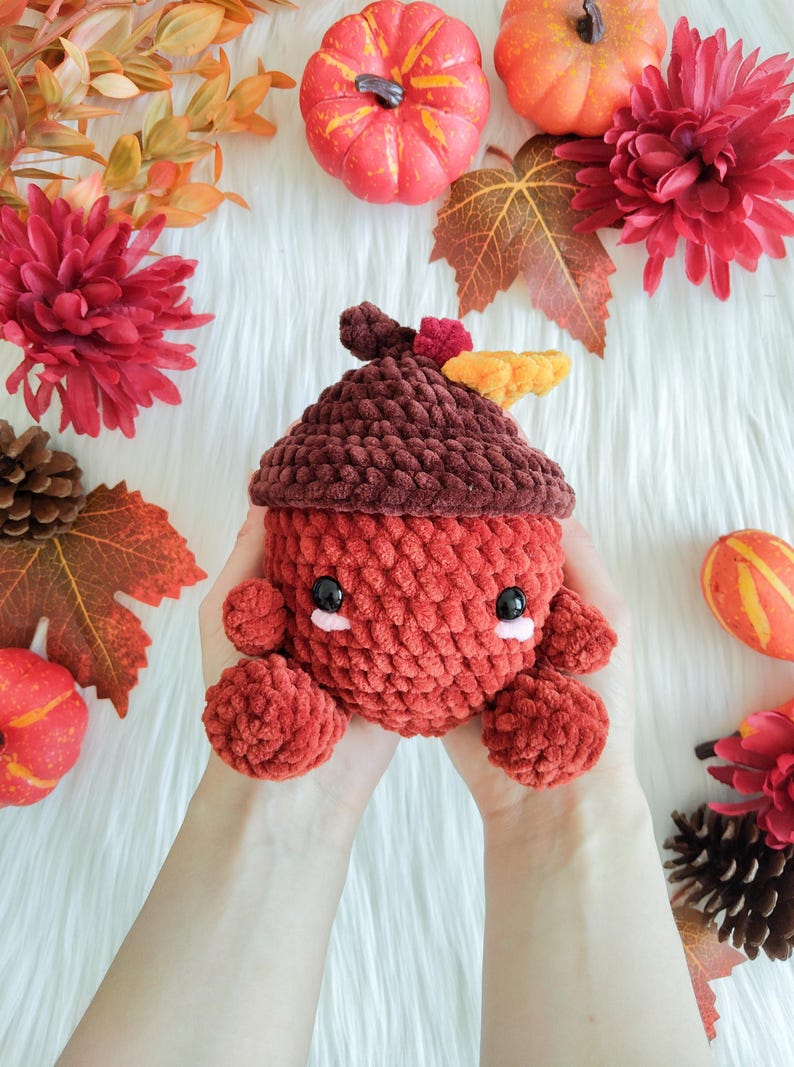 Acorn Buddy Crochet Pattern - Atumn Desk Decor Amigurumi Tutorial ...