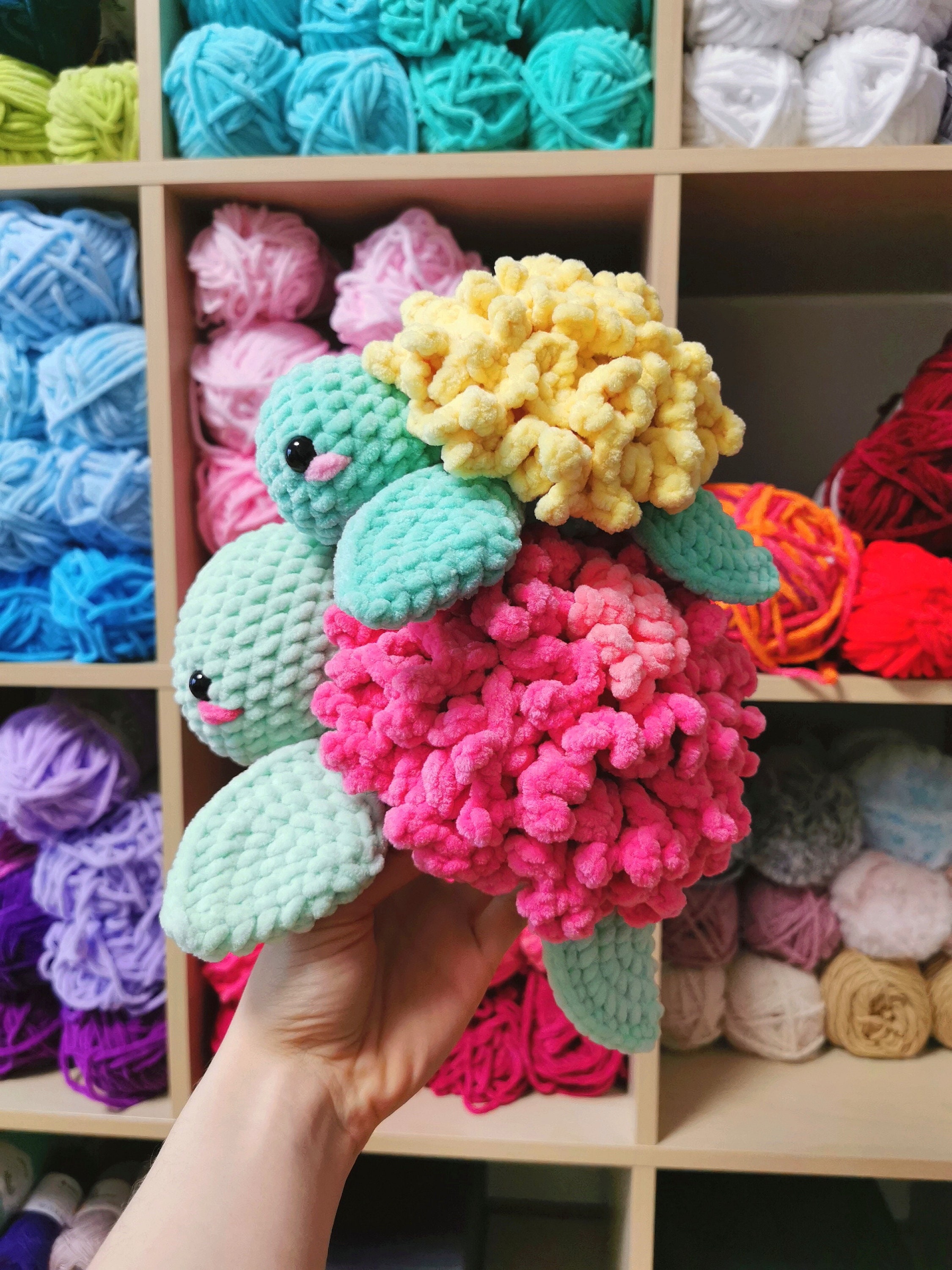 Dahlia and Dandelion Turtle Crochet Pattern, Amigurumi Flower Turtle ...