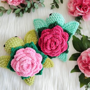 Mini Rose Turtle Crochet Pattern - Valentines Day Flowers, Advanced ...