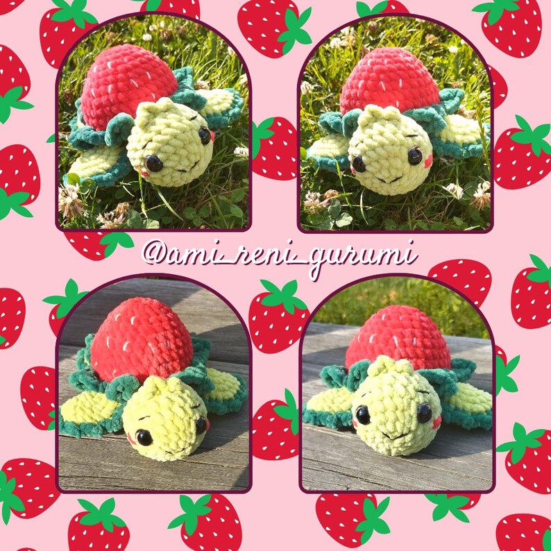 Mini Strawberry Turtle Crochet Pattern - Fruit Turtles Amigurumi ...