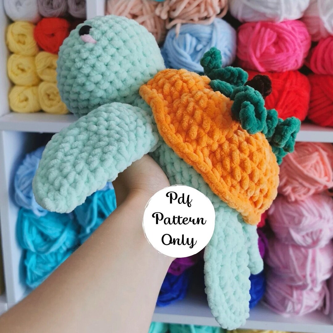Pumpkin Turtle Crochet Pattern, Cute Happy Turtle Halloween Plush ...