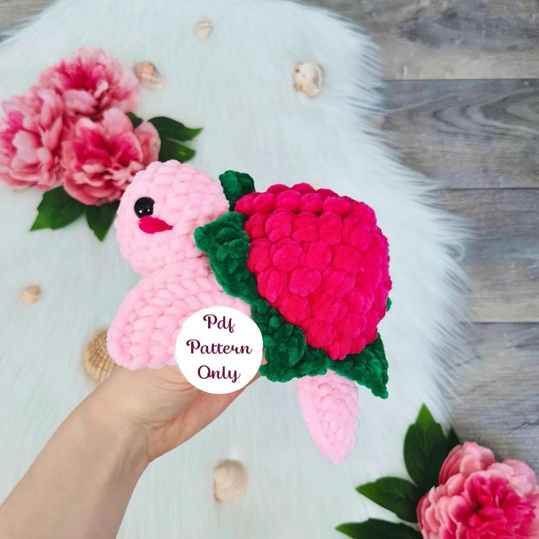 Mini Raspberry Turtle Crochet Pattern - Amigurumi PDF, Fruit Turtles ...