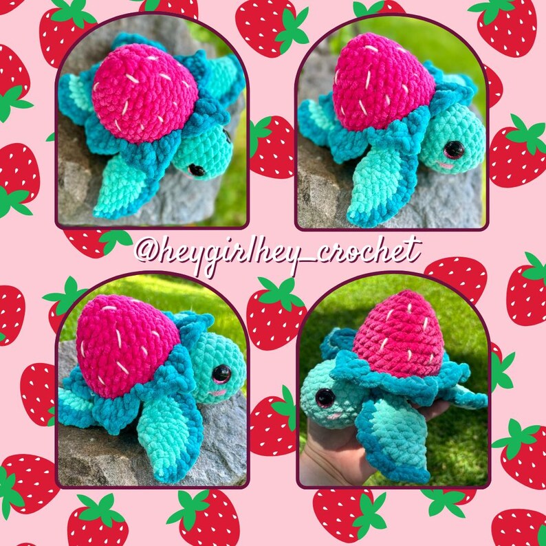 Mini Strawberry Turtle Crochet Pattern - Fruit Turtles Amigurumi ...