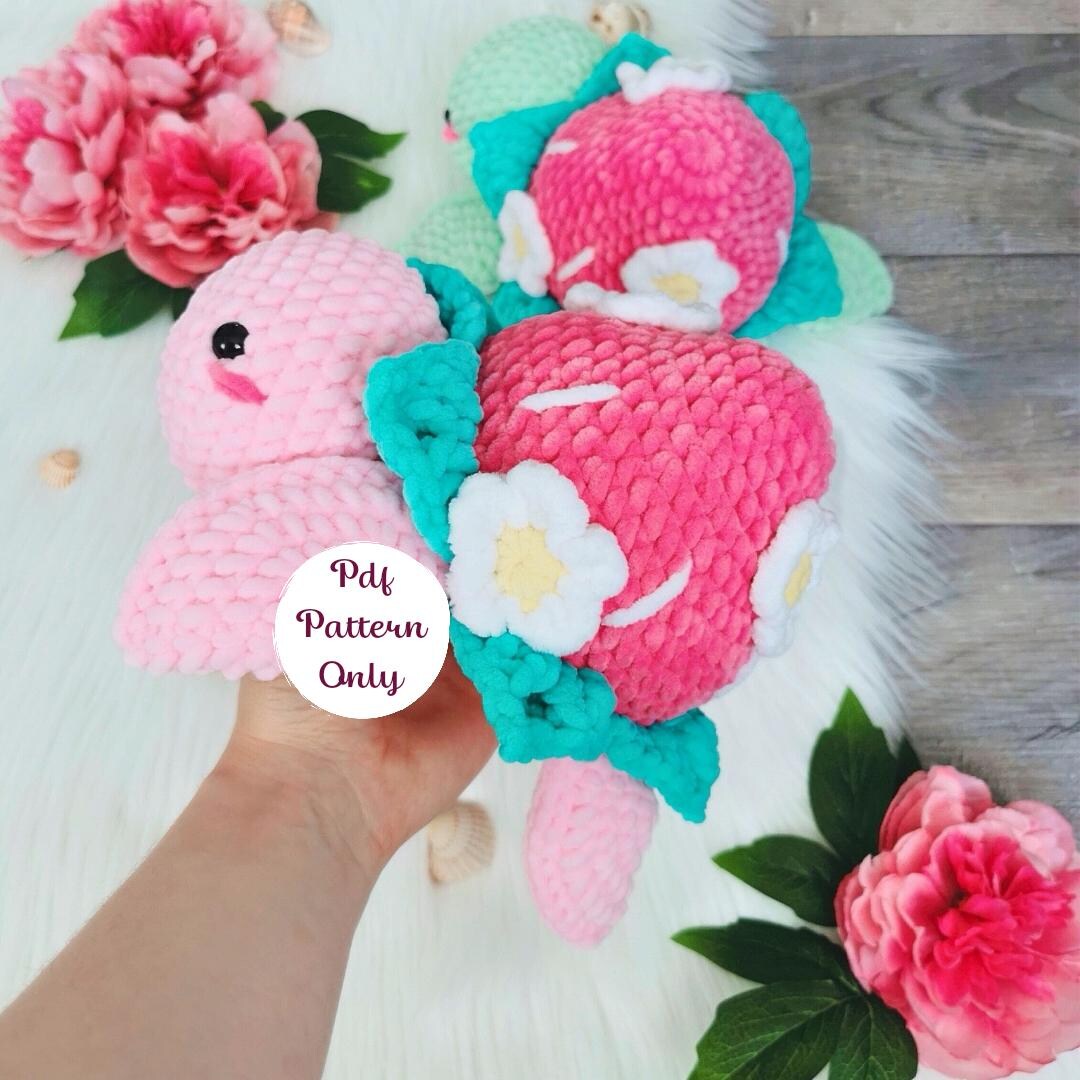 Strawberry Turtle Crochet Pattern - Amigurumi PDF, Fruit Turtles, DIY ...