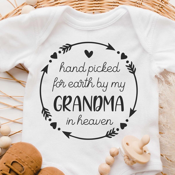 Svg Hand Picked for Earth by My Great Grandma in Heaven - Etsy UK
