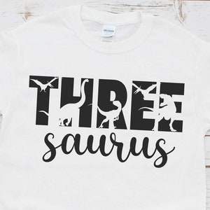 Three Saurus Svg, Three Rex Birthday Svg, Three T Rex Svg, Three Rex ...