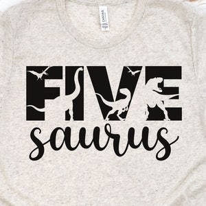 Five Saurus Svg, Five Birthday Svg, Birthday Dinosaur Svg, Cut File for ...