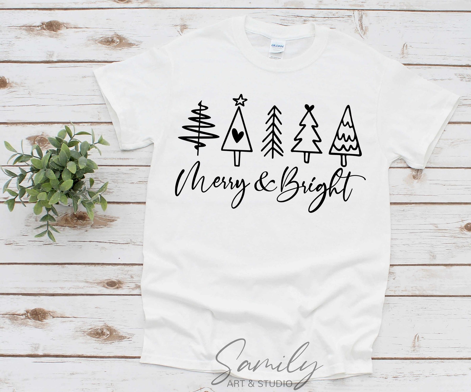 Merry and Bright Christmas Tree Svg Christmas Svg Christmas - Etsy