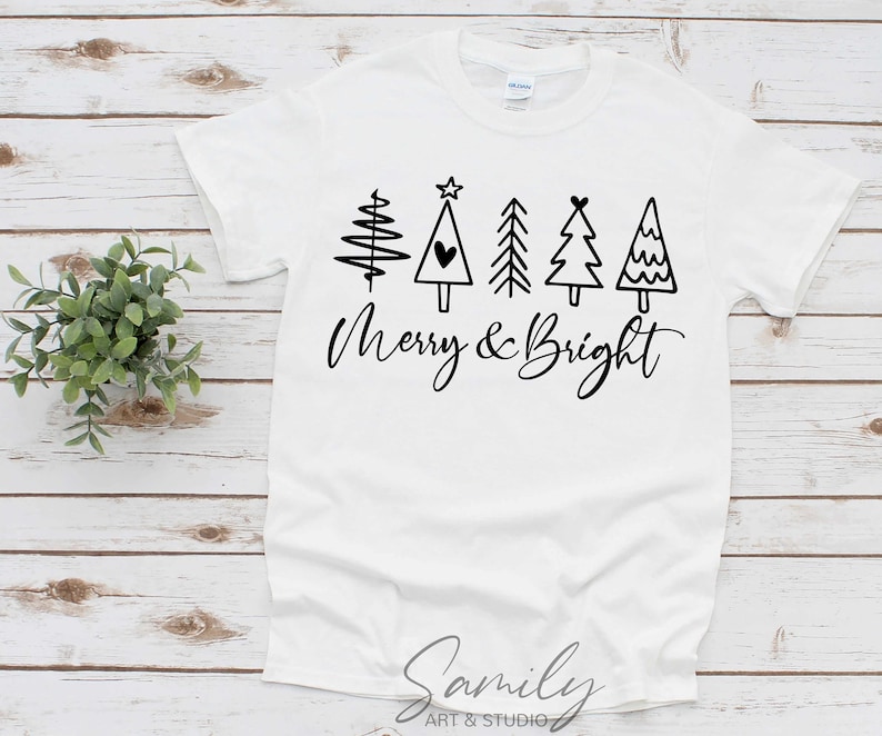 Merry and Bright Christmas Tree Svg Christmas Svg Christmas - Etsy