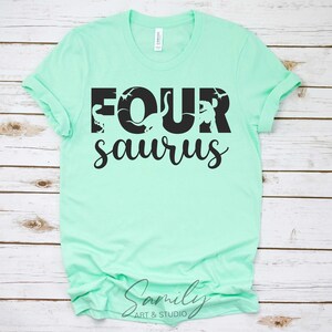 Four Saurus Svg, Four Birthday Svg, Birthday Dinosaur Svg, Cut File for ...