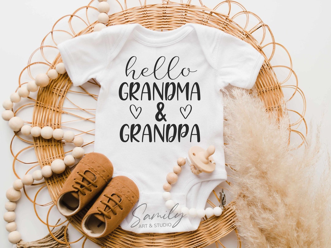 Hello Grandma and Grandpa Svg, Pregnancy Announcement Svg, Pregnant Svg ...