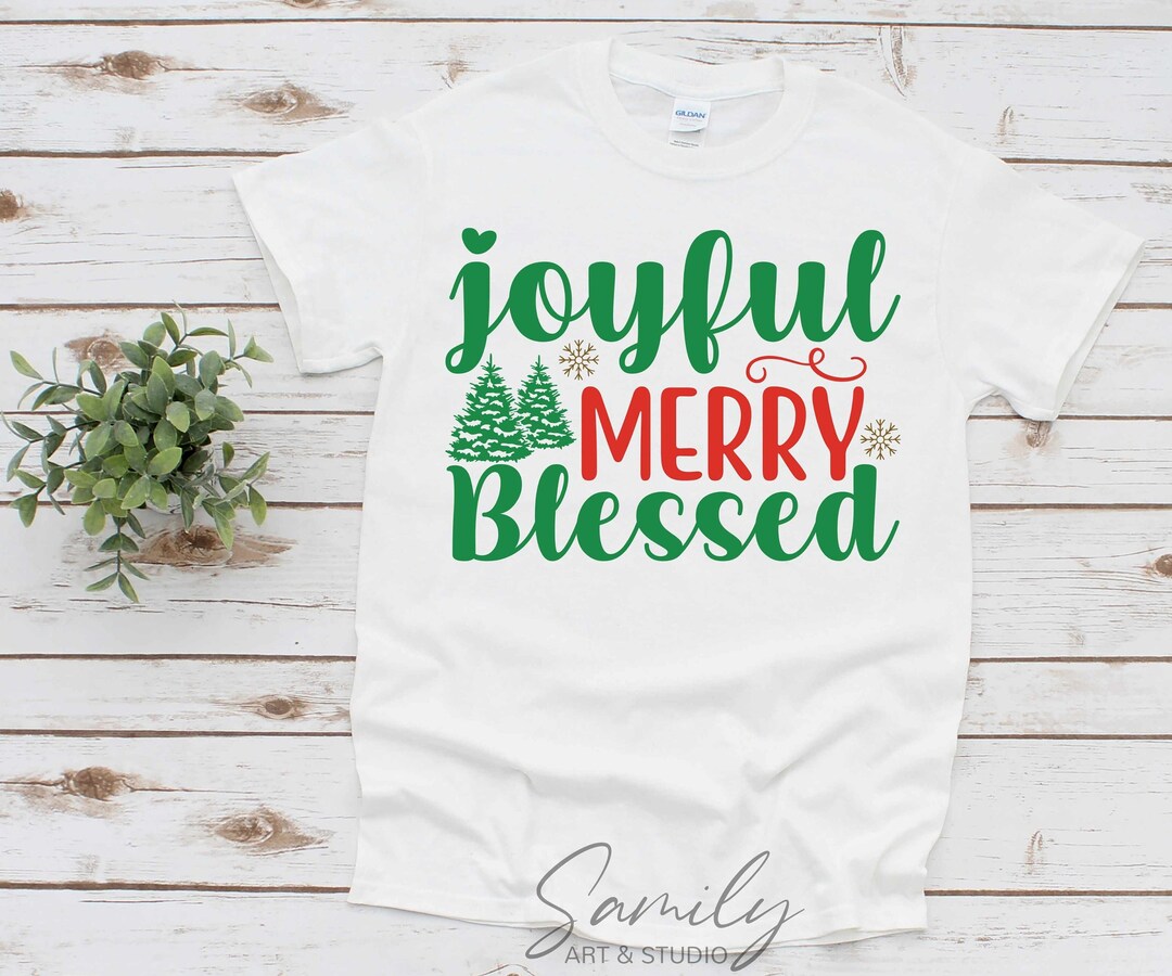 Joyful Merry Blessed Svg, Christmas Svg, Christmas Door Sign SVG ...