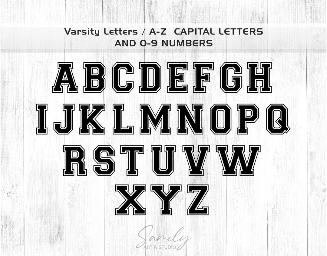 Varsity Font Svg, Varsity Letters Png, Block Font Svg, College Font Svg ...