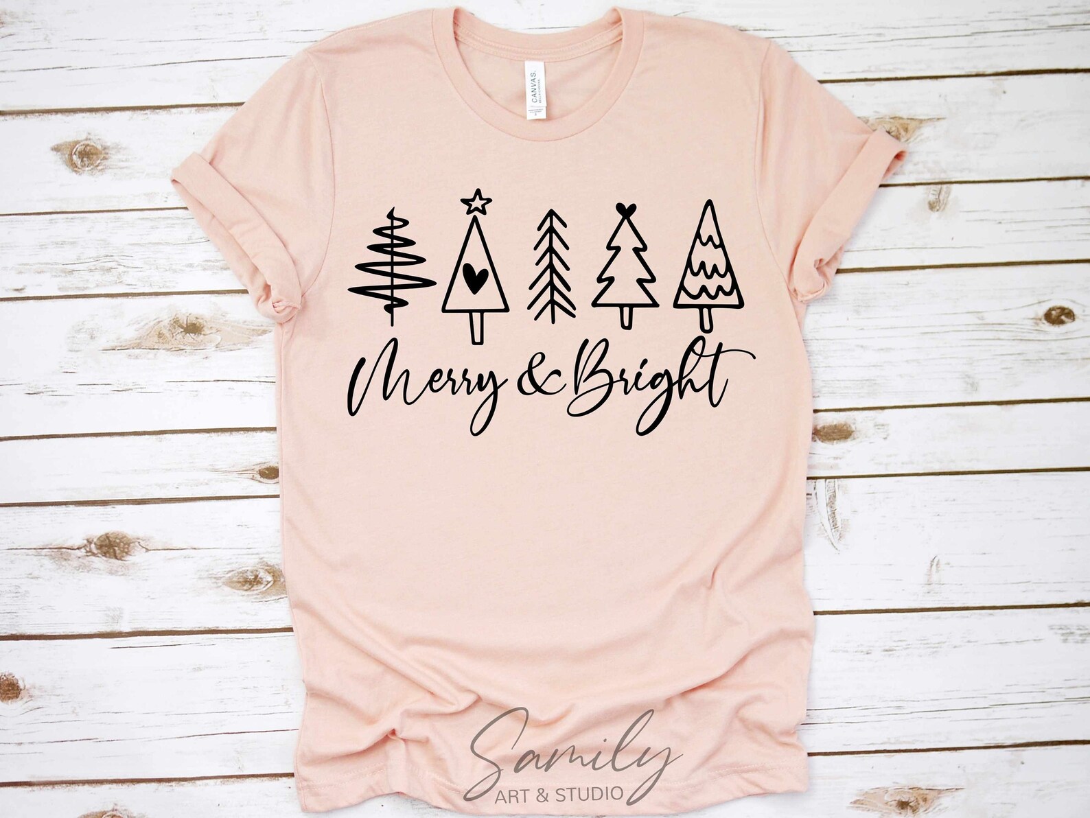 Merry and Bright Christmas Tree Svg Christmas Svg Christmas - Etsy