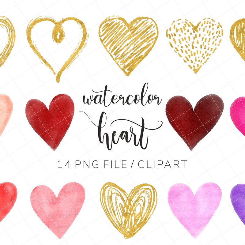 Watercolor Heart - Etsy