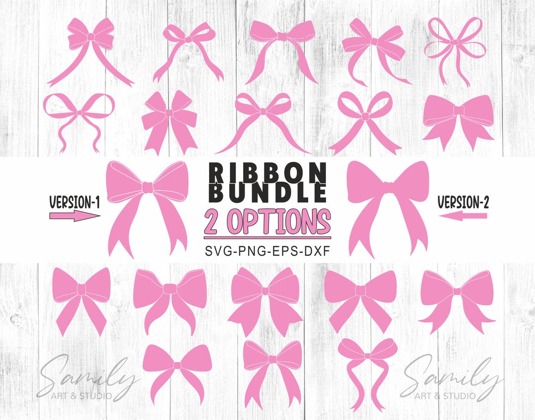 Ribbon Svg Bundle Coquette Bow Svg Cut Files for Cricut Silhouette - Etsy